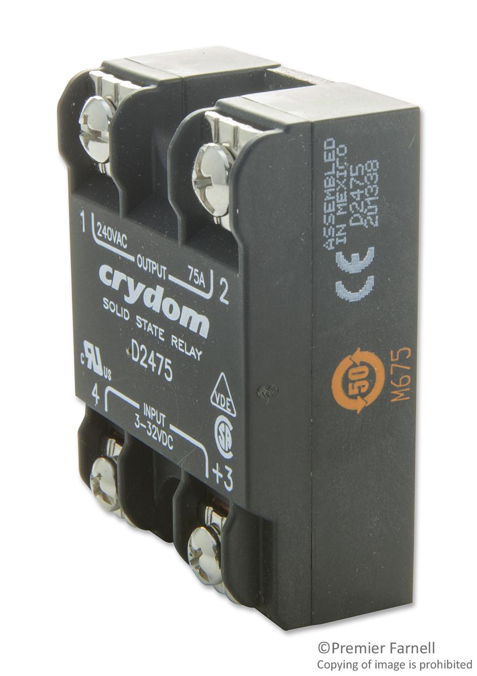 D2475 - Sensata/crydom - SSR, 75A, 240VAC
