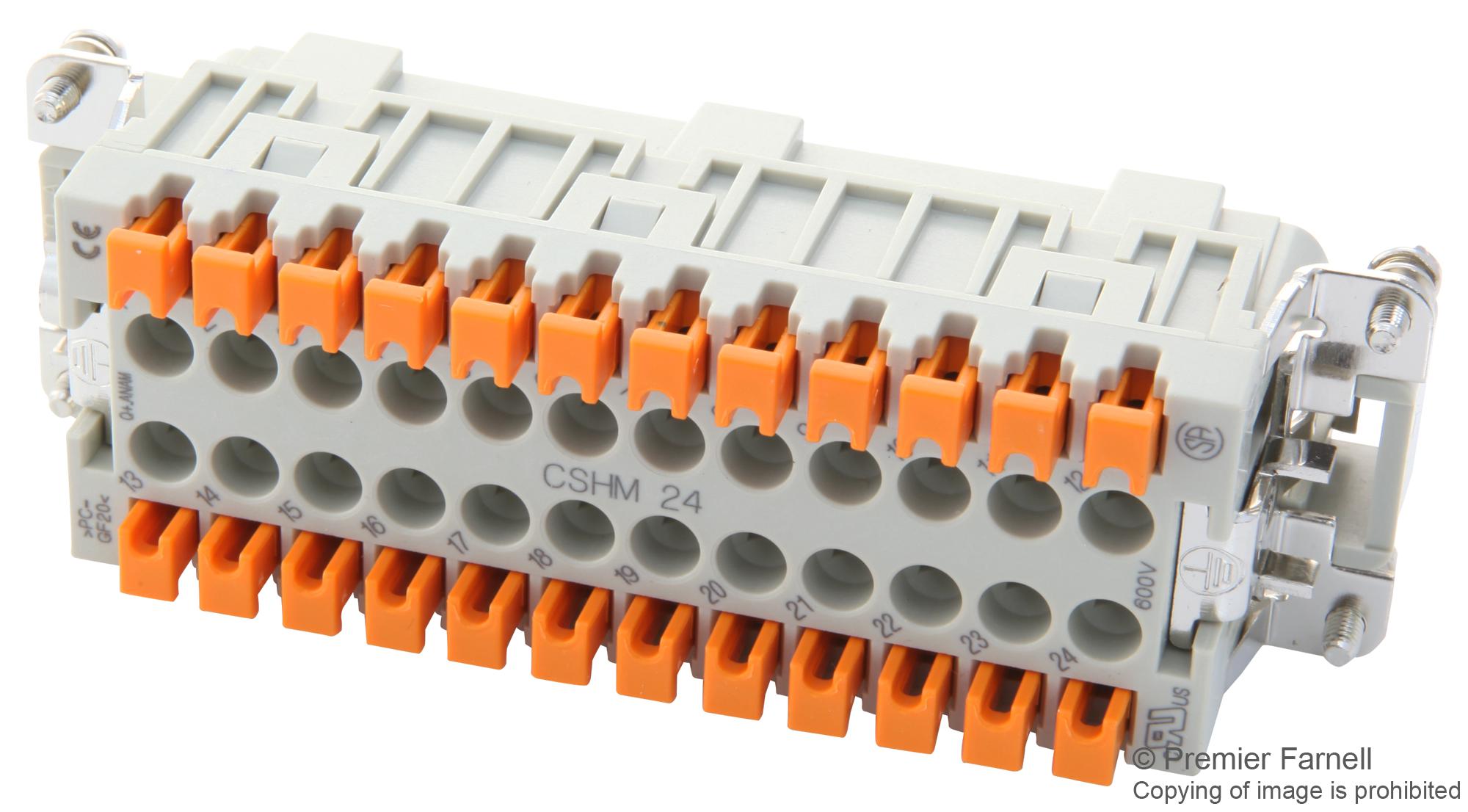 CSHM24 - Ilme - Heavy Duty Connector Insert, 24+PE Signal, CSH Series