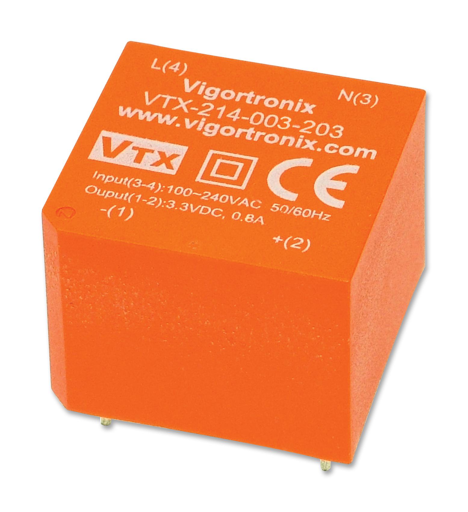 VTX-214-003-215 - Vigortronix - AC/DC PCB Mount Power Supply, Class II ...