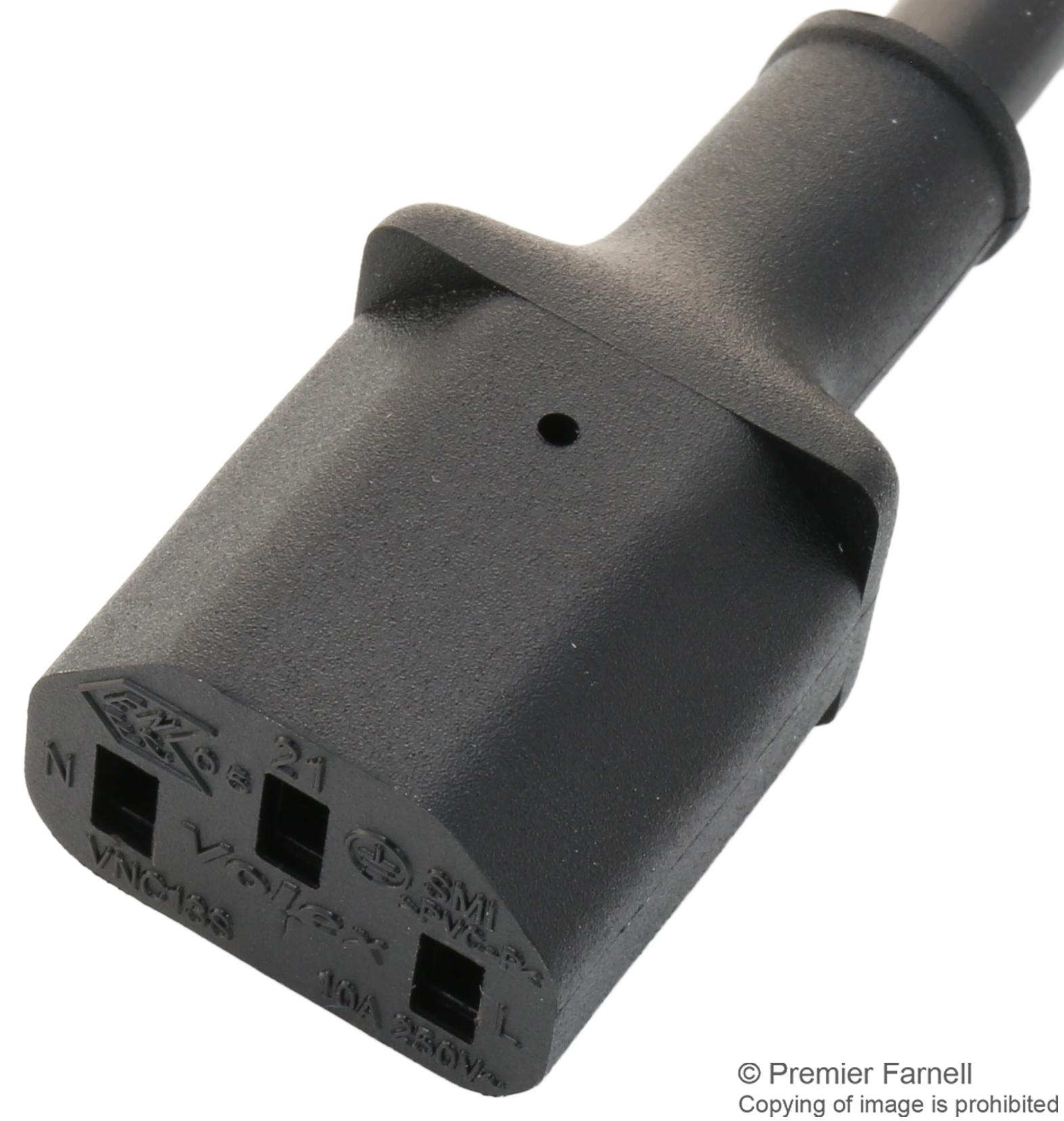 152522/3 - Volex - POWER CORD, EURO PLUG - IEC C13, 1.8M