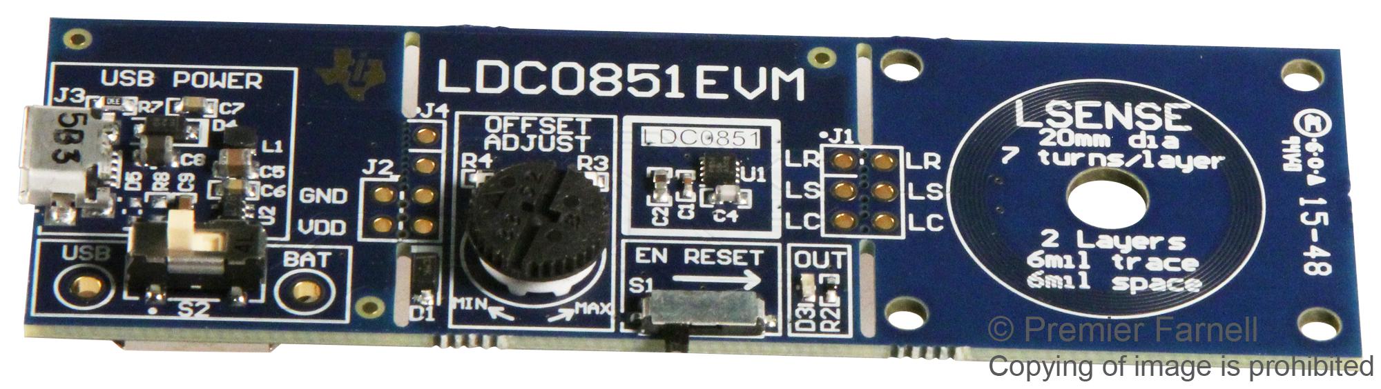 LDC0851EVM - Texas Instruments - EVALUATION BOARD, INDUCTIVE SWITCH