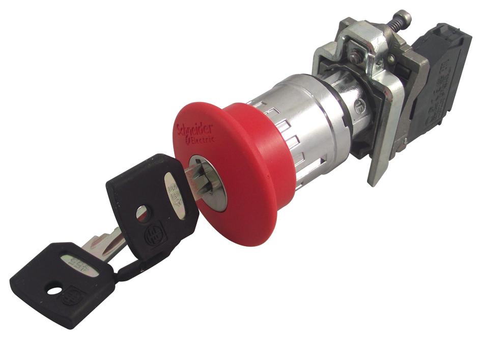 XB4BS9442 - Schneider Electric - EMERGENCY STOP SWITCH, SPST-NC, 120VAC