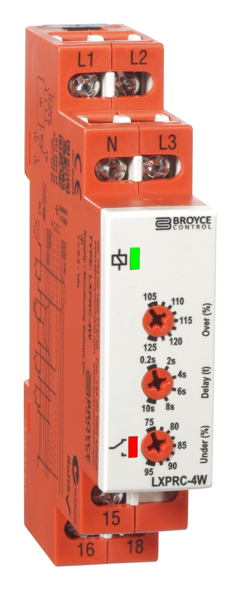 LXPRC-4W 230V (400V) - Broyce Control - RELAY, VOLTAGE SENSE, SPDT