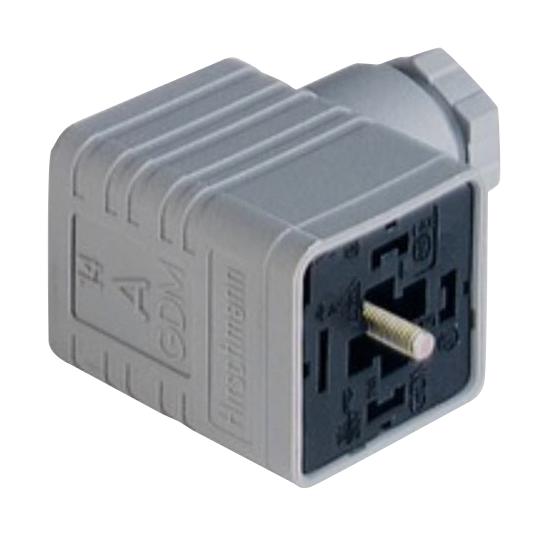 GDM 2009 GRAU/GREY - Hirschmann - POWER CONN, RCPT, 2+PE