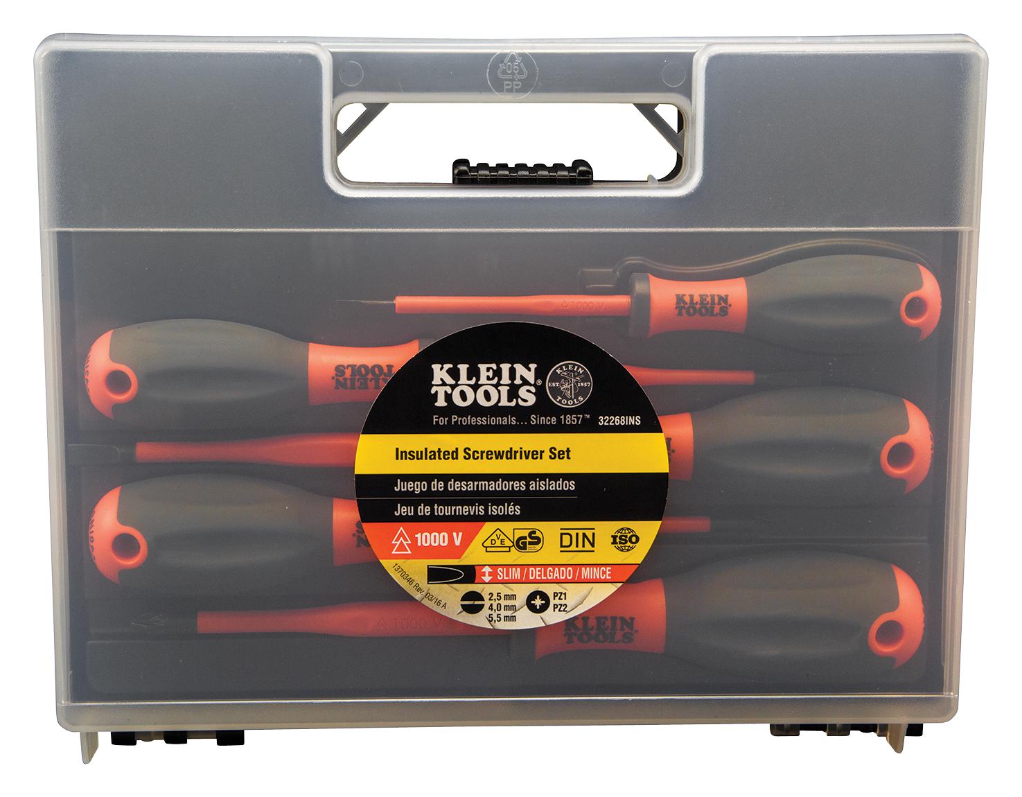 32268INS - Klein Tools - SCREWDRIVER SET, SLOTTED/PZ, 5PC