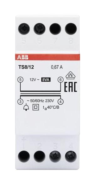 TS8/12 - Abb - BELL TRANSFORMER, 12V, 0.66A