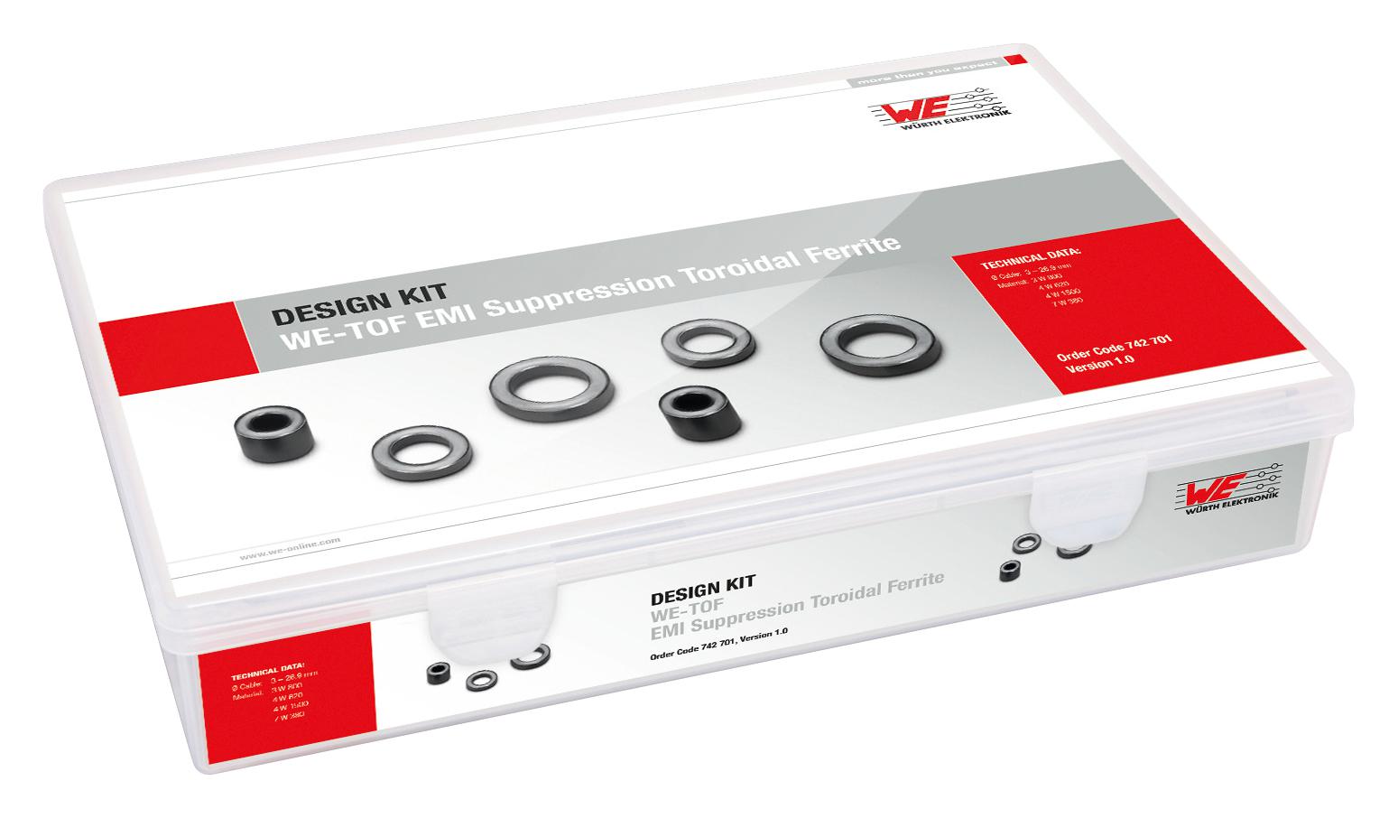 742701 - Wurth Elektronik - DESIGN KIT, EMI SUPP TOROIDAL FERRITE ROHS ...