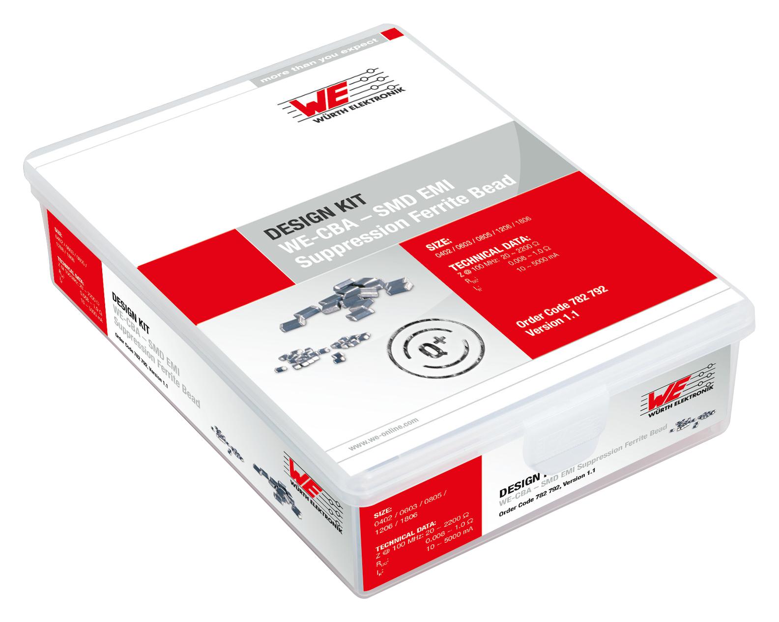 782792 - Wurth Elektronik - DESIGN KIT, SUPP FERRITE BEAD, 1020PC ROHS ...