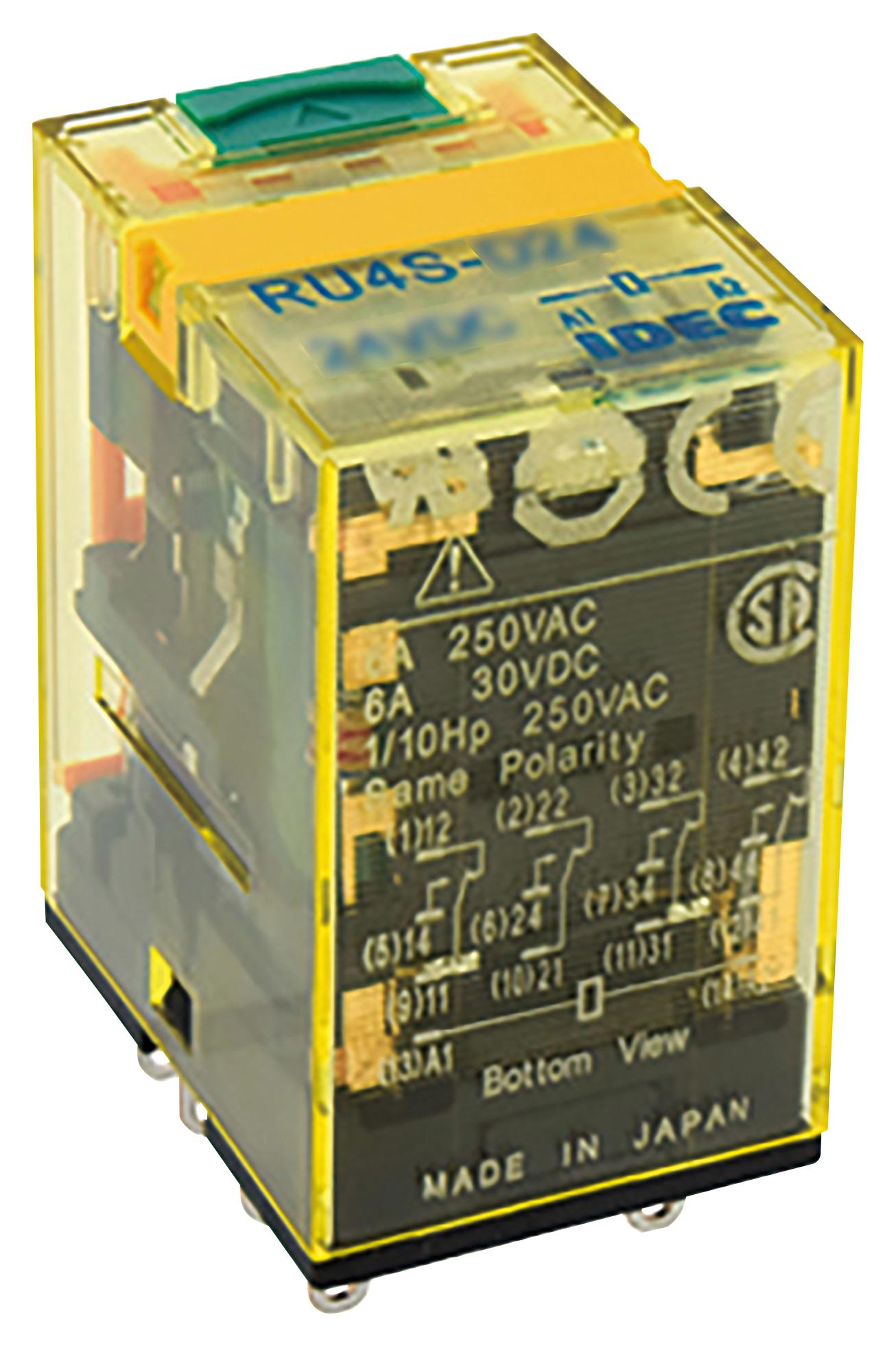 RU4S-D12 - Idec - POWER RELAY, 4PDT, 12VDC