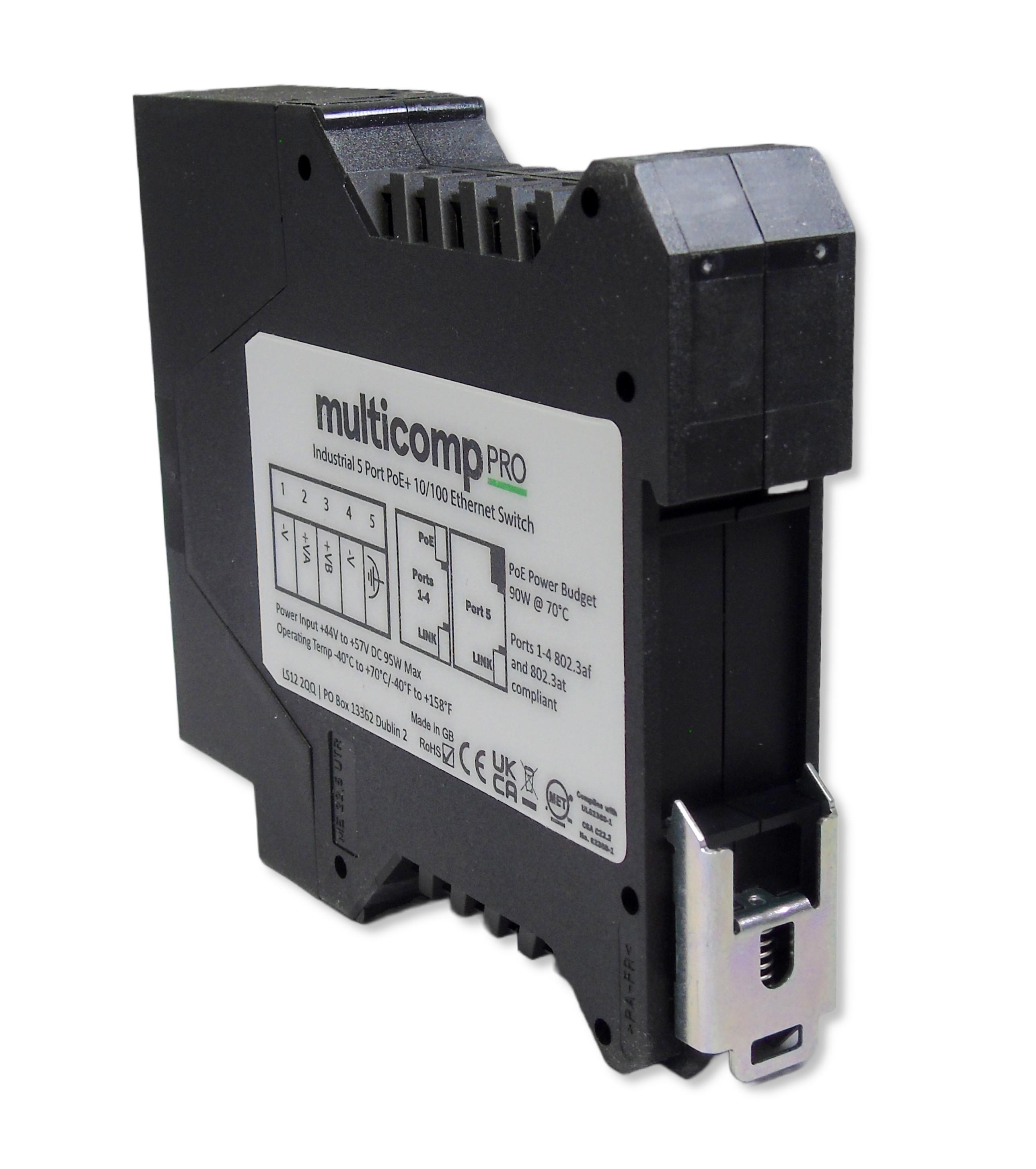 MP-525 - Multicomp Pro - ETHERNET SWITCH, POE FAST ETHERNET, VDC ROHS ...