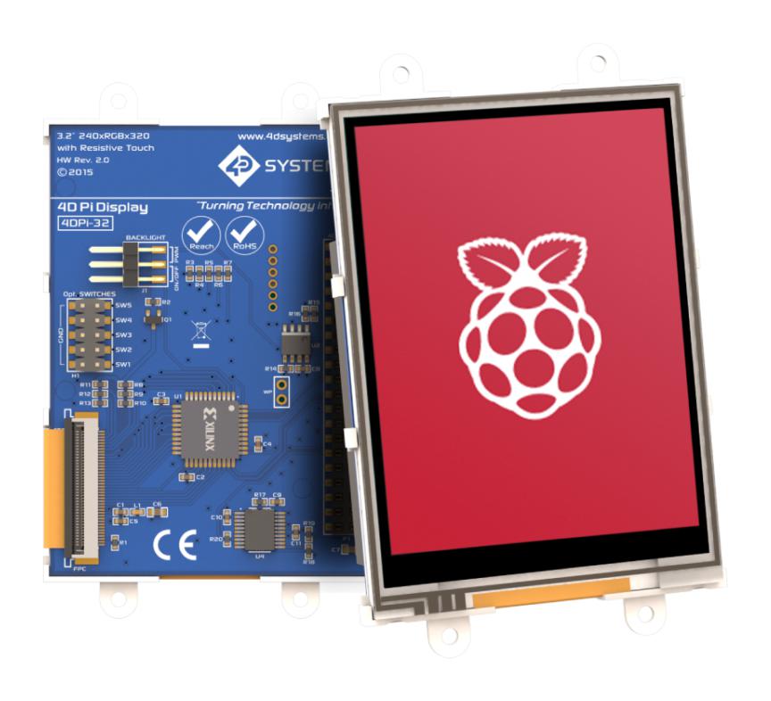 4DPI-32-II - 4d Systems - PRIMARY DISPLAY, 3.2", RASPBERRY PI ROHS COMPLIANT: YES