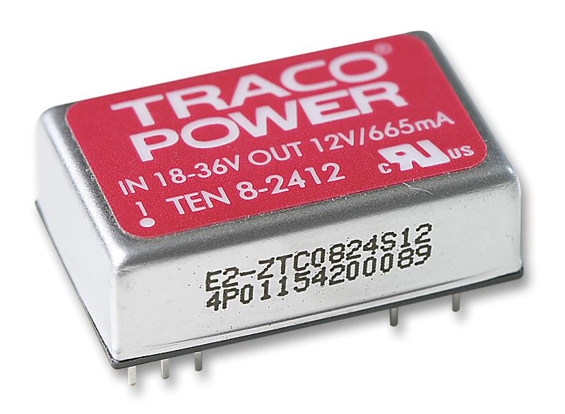 TEN 8-2412 - Traco Power - Isolated Board Mount DC/DC Converter, DIP, Fixed