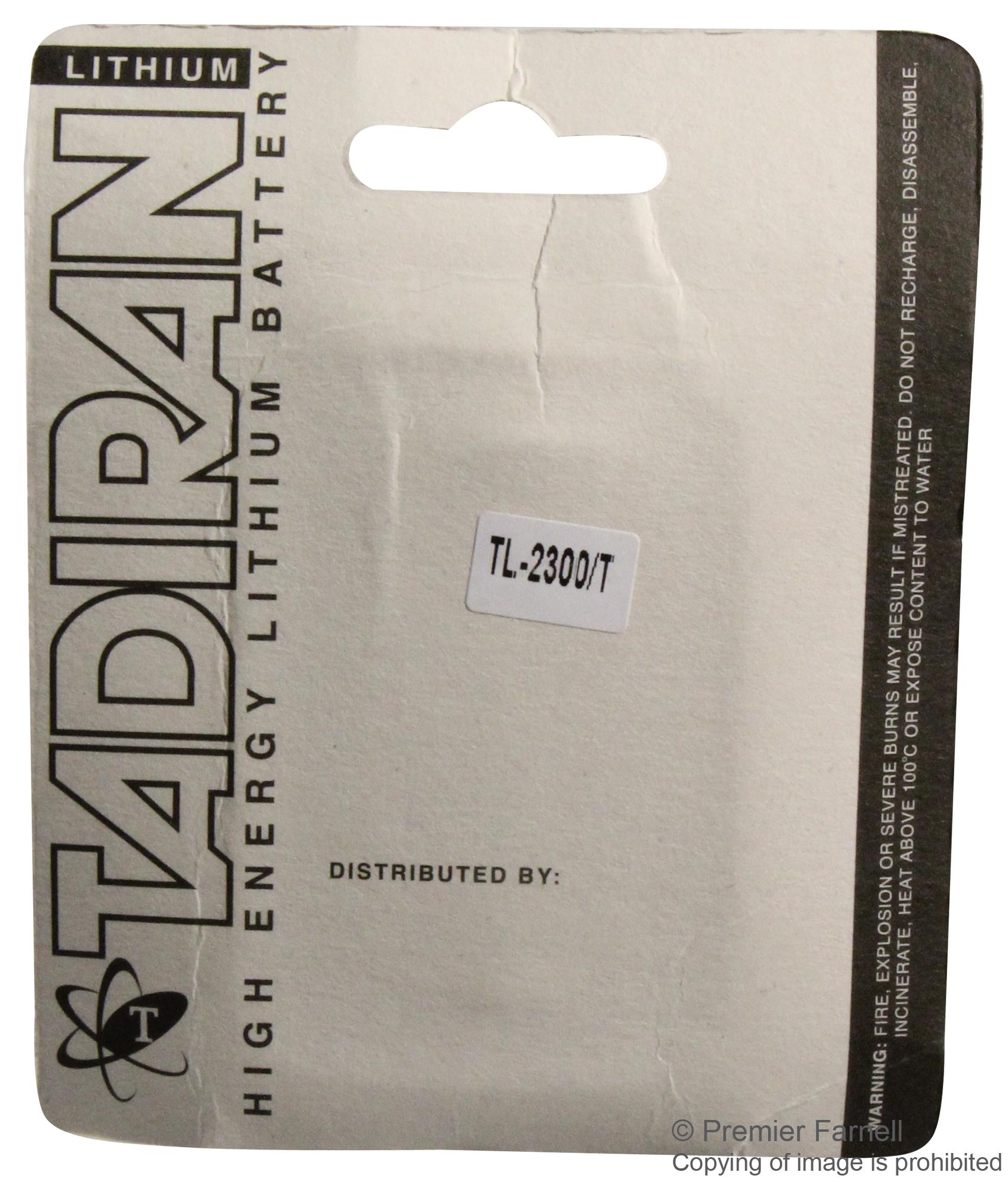 TL-2300/T-BP - Tadiran Batteries - Battery, 3.6 V, D