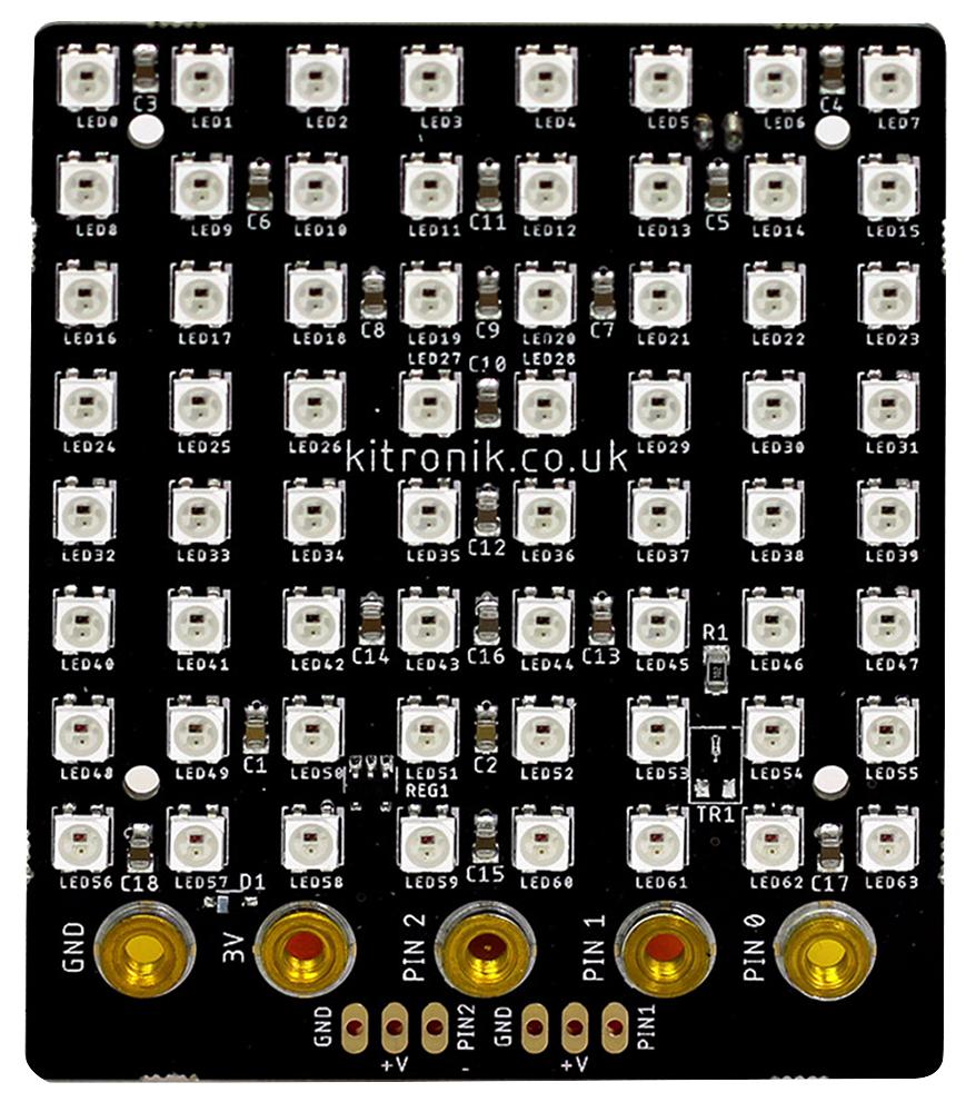 5645 - Kitronik - Development Board, ZIP Tile for micro:bit, 64 x Full ...