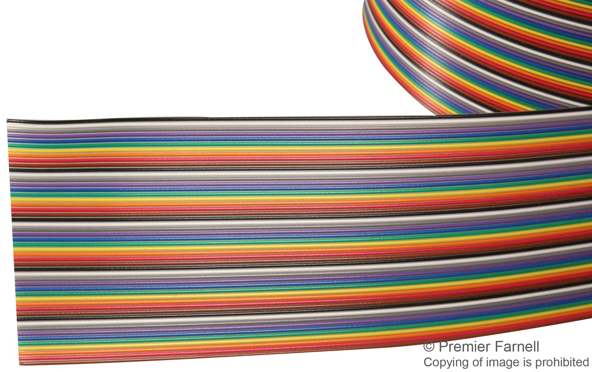 3811/50 - 3m - Ribbon Cable, Color Coded Flat, Zippable