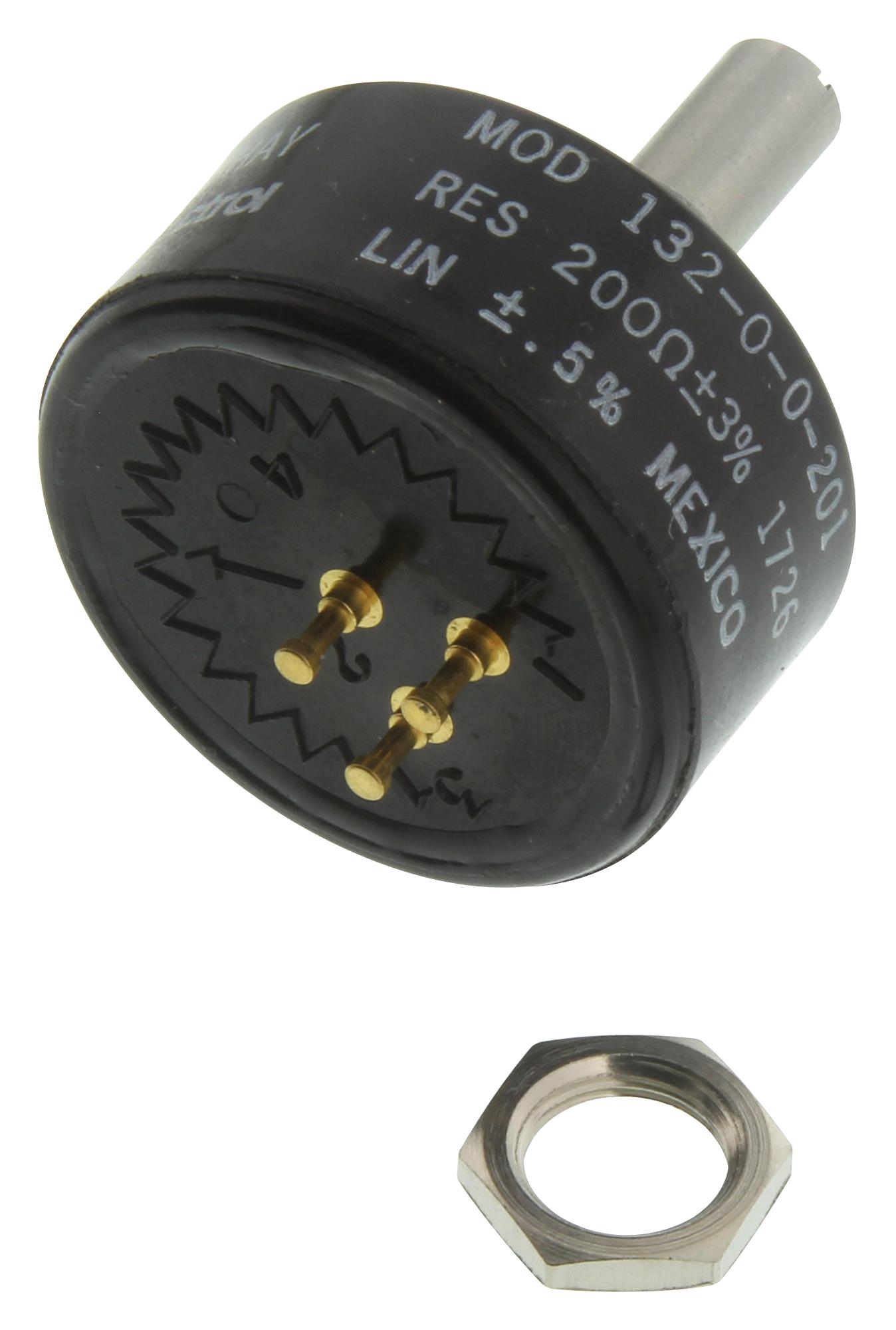 132-0-0-201 - Vishay - Rotary Potentiometer, 200 ohm, 1 Turns