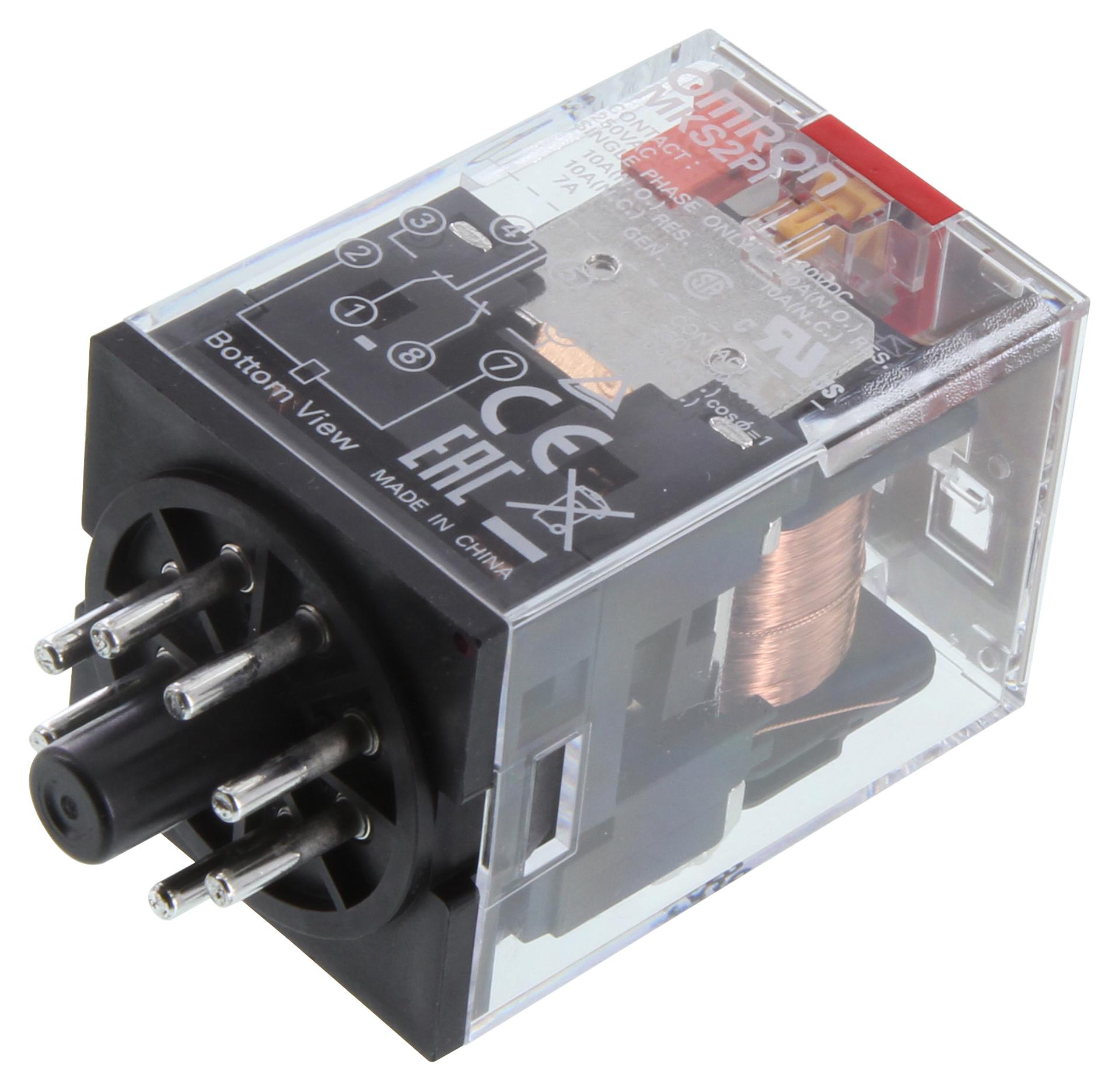 MKS2PI AC120 - Omron Industrial Automation - Power Relay, DPDT, 120 VAC