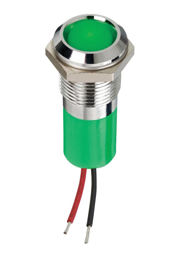 Q14P3CXXG12E - Apem - LED Panel Mount Indicator, Green, 12 VDC