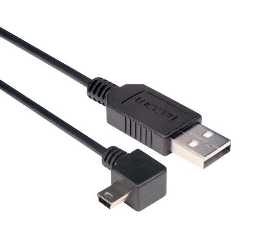 CAA-90RMB5-1M - L-com - USB Cable, Type A Plug to 90° Mini Type B Plug, 1 m