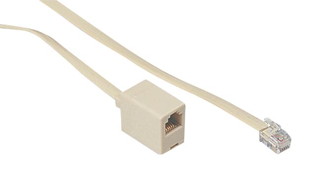 LEDFEC - Tuk - Telephone Modular Cable, RJ11 Plug to RJ11 Jack, 14.9 ft