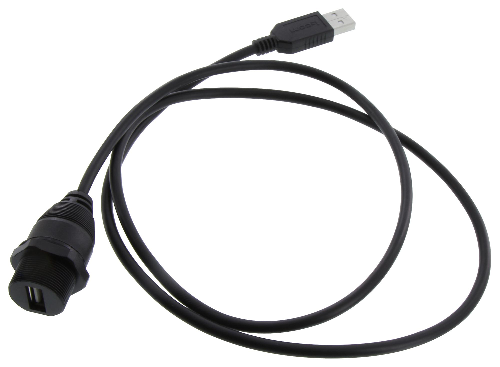 WPUSBAX-1M - L-com - USB Cable, USB Type A Receptacle, USB Type A Plug