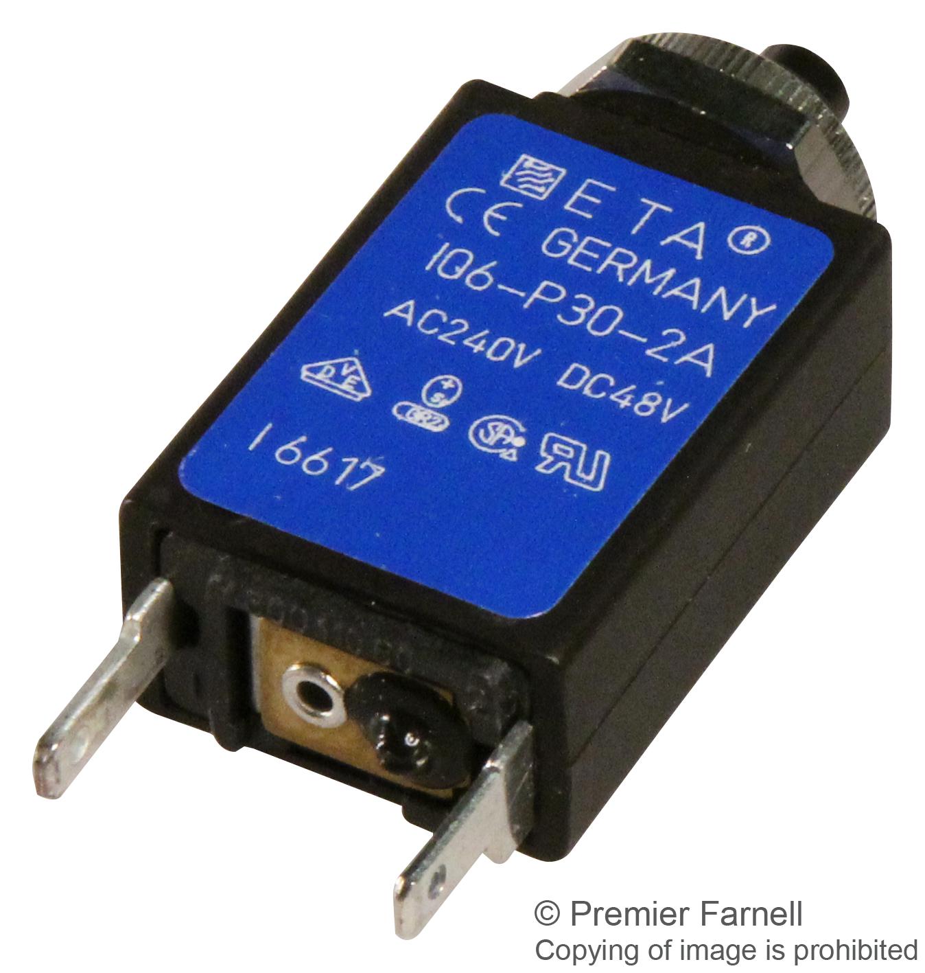 106-P30 2A - Eta - Thermal Circuit Breaker, 106 Series, 2 A