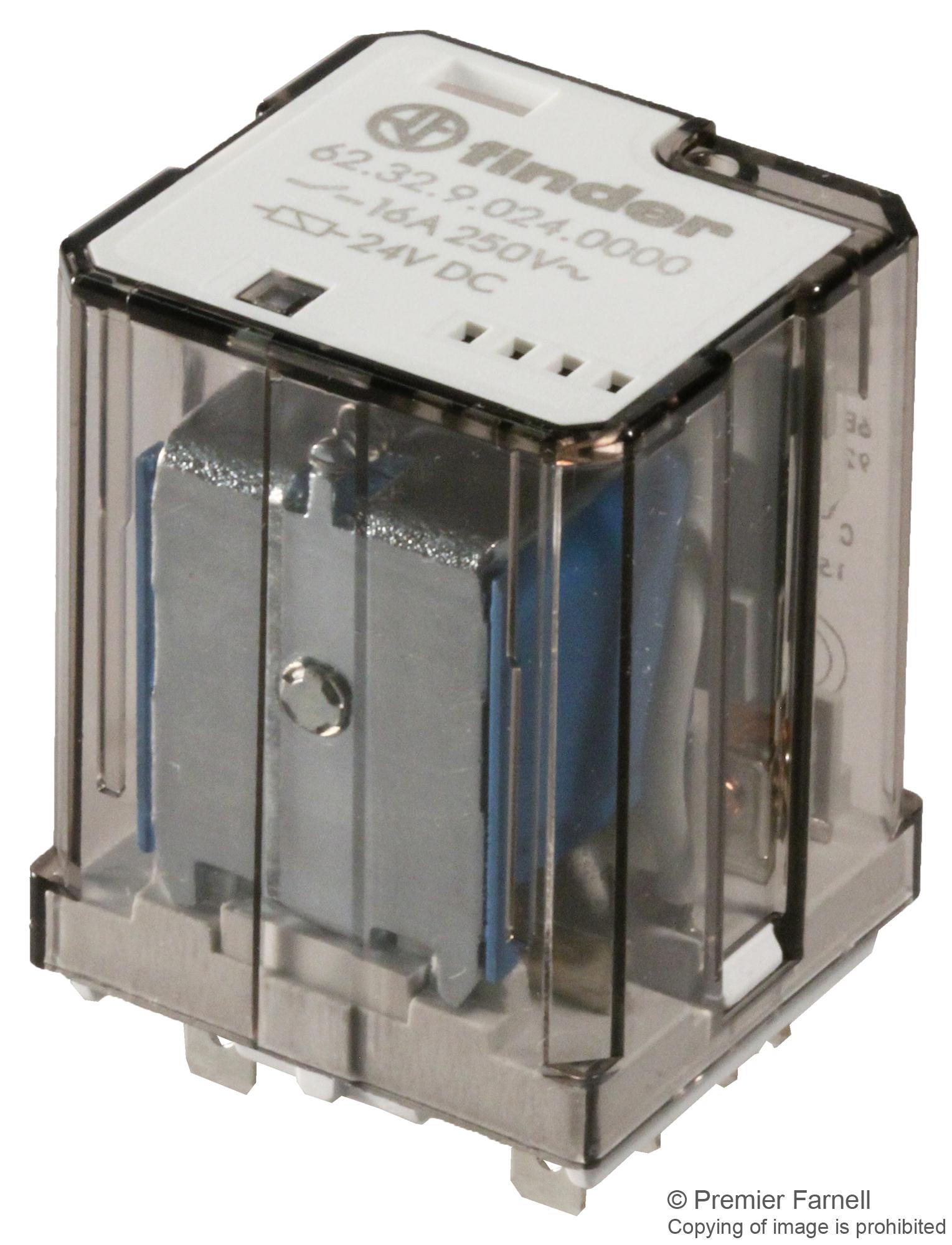 62.32.9.024.0000 - Finder - Power Relay, DPDT, 24 VDC