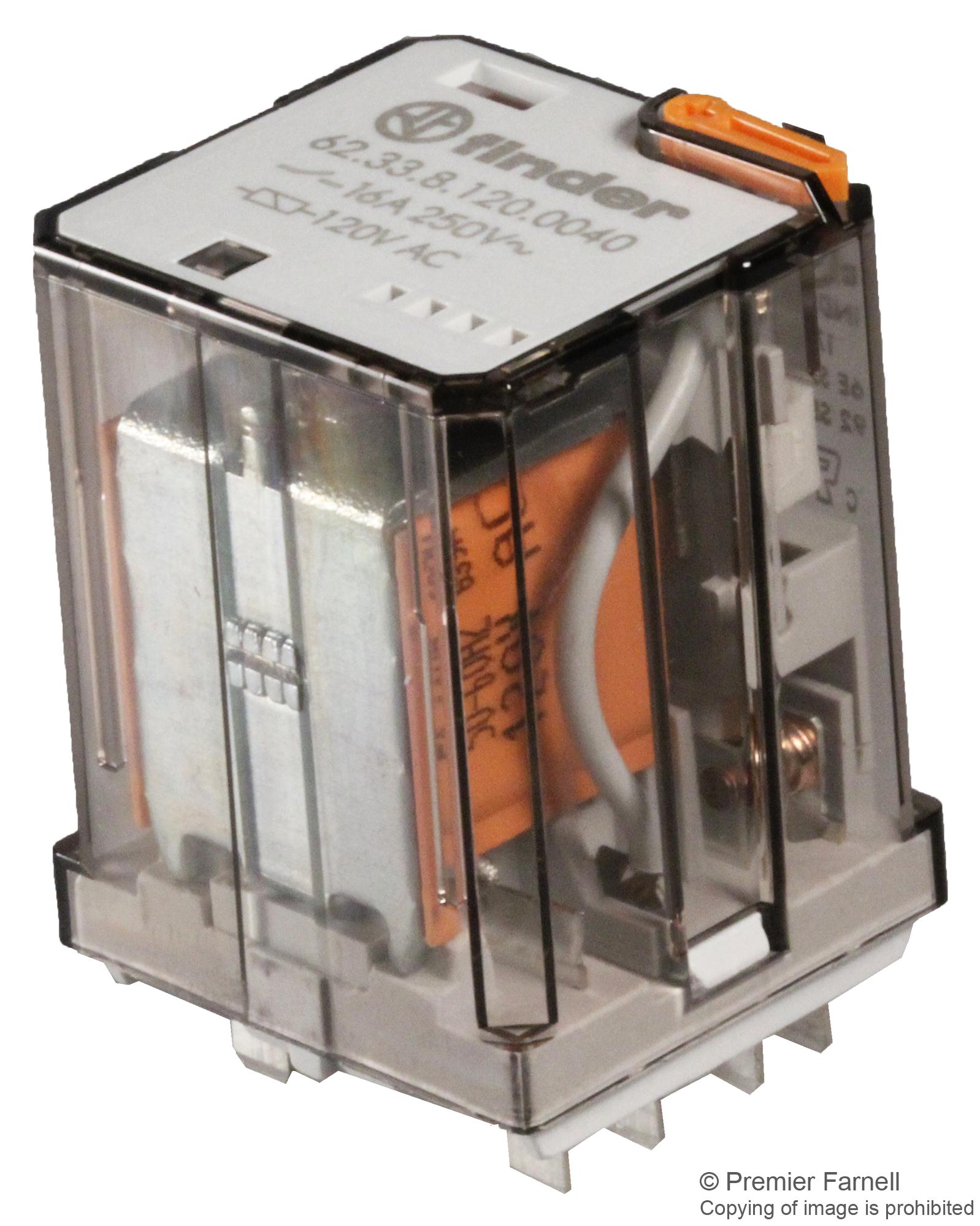 62.33.8.120.0040 - Finder - Power Relay, 3PDT, 120 VAC