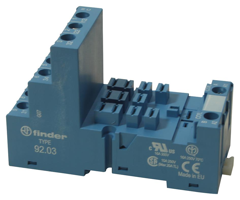92.03SMA - Finder - Relay Socket, DIN Rail, Panel