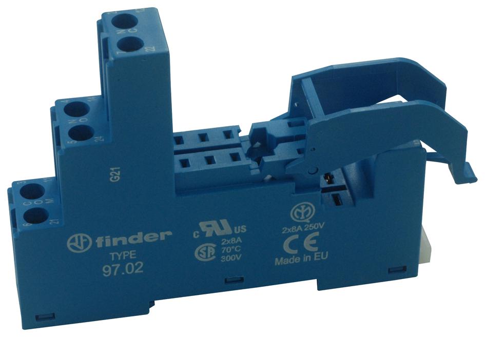 97.02SPA - Finder - Relay Socket, DIN Rail, Panel