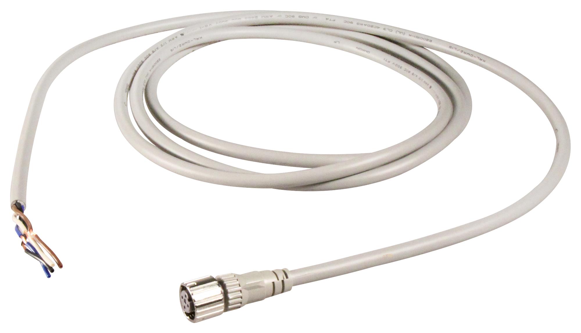 XS5F-D421-D80-F - Omron Industrial Automation - Sensor Cable, IP67, M12 Receptacle