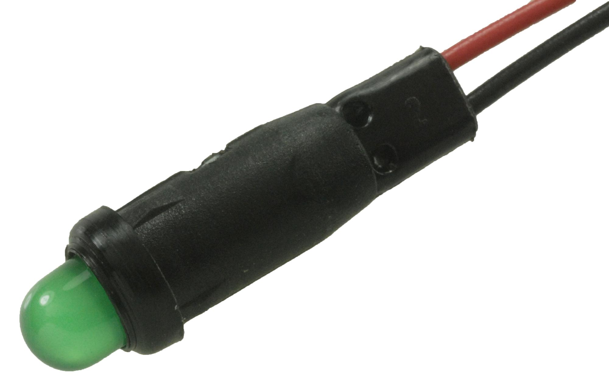 L59D-G24-W - Leecraft - LED Panel Mount Indicator, Green, 24 VDC