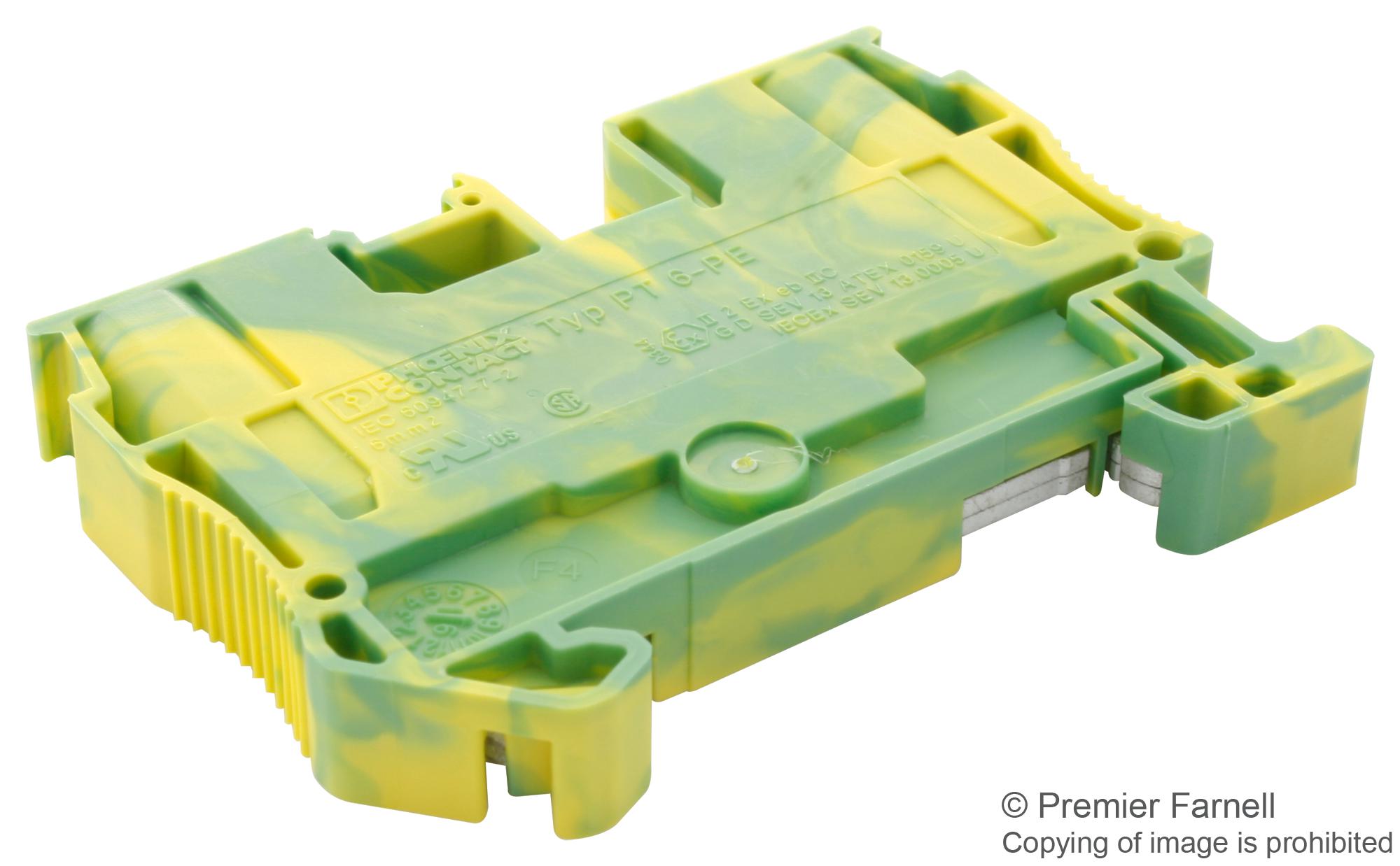3211822 - Phoenix Contact - DIN Rail Mount Terminal Block, 2 Positions ...