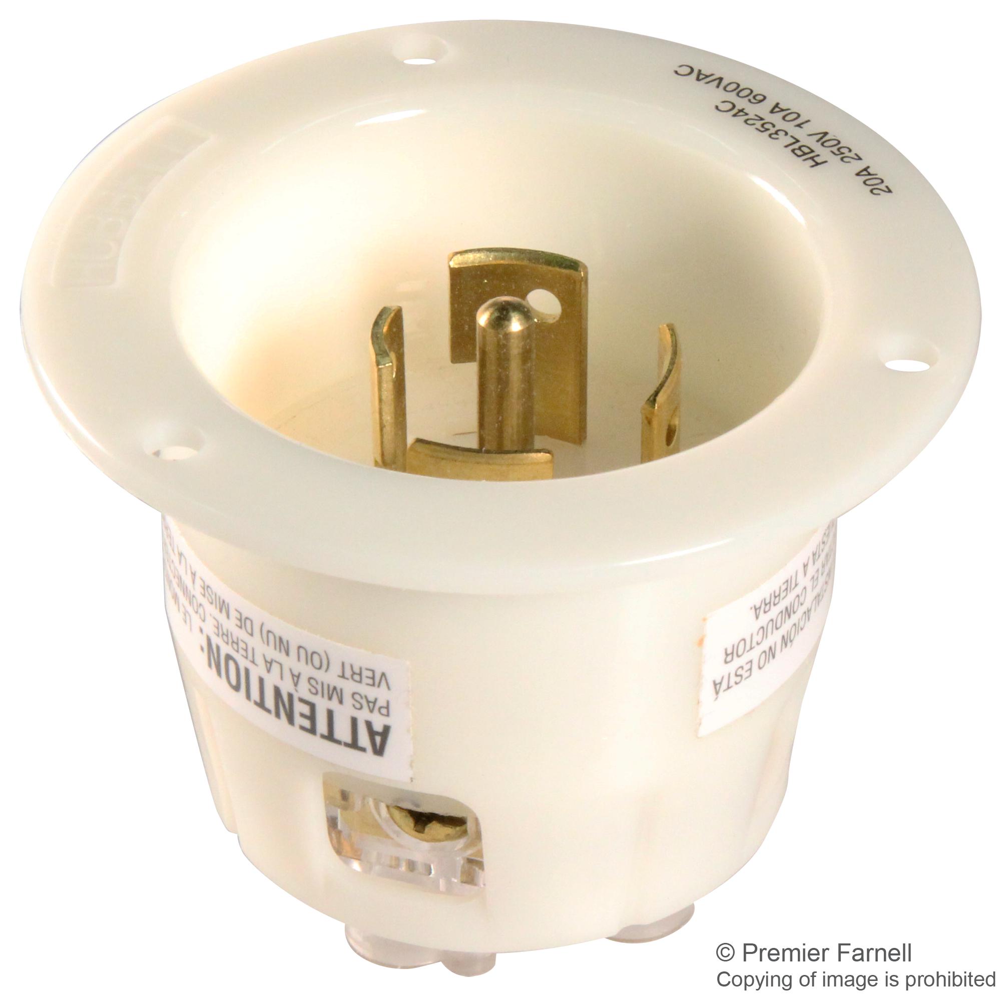 HBL3524C - Hubbell Wiring Devices - Power Entry Connector, Power Entry ...