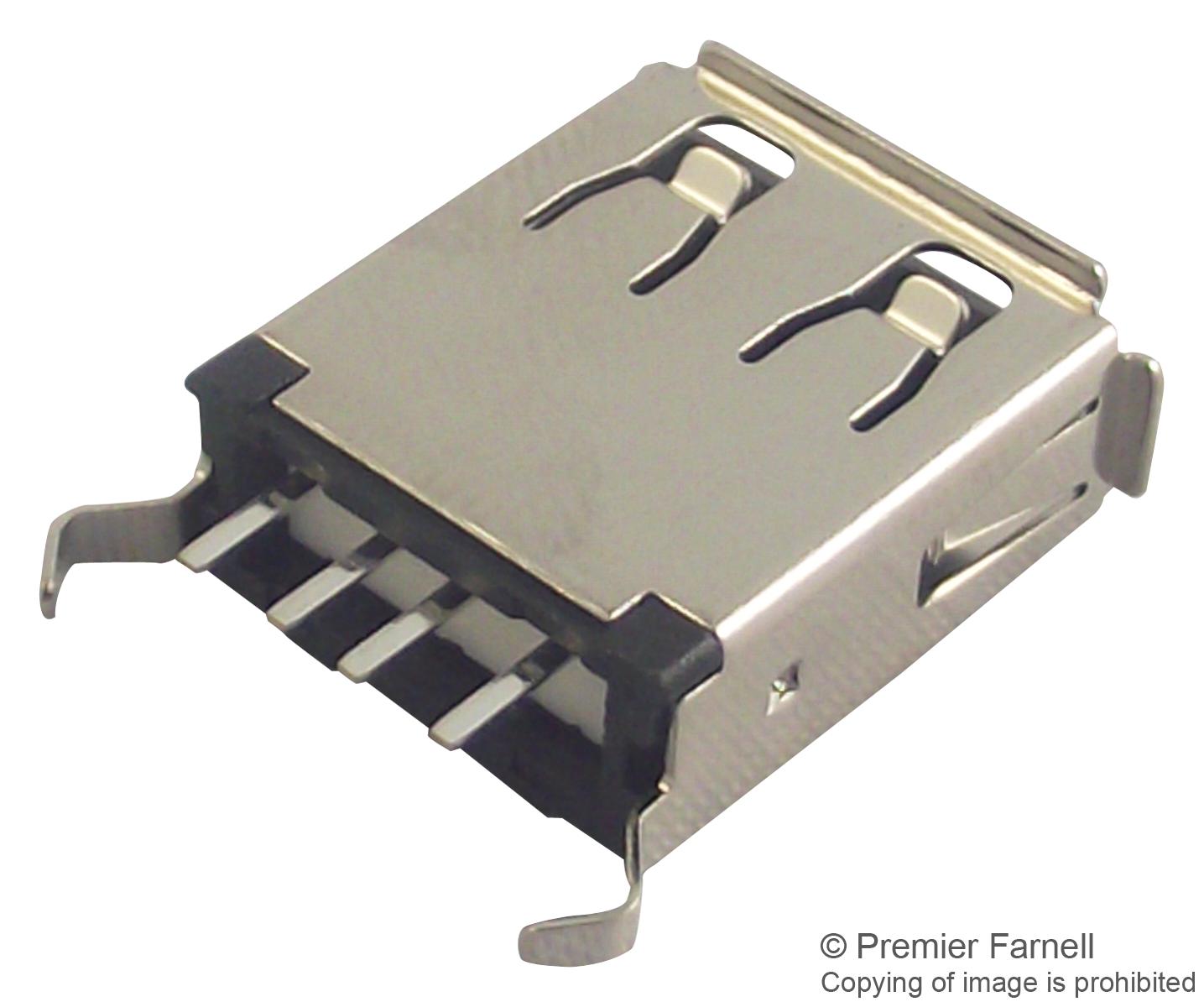 USB-A-S-VT - Multicomp - USB Connector, USB Type A, USB 2.0