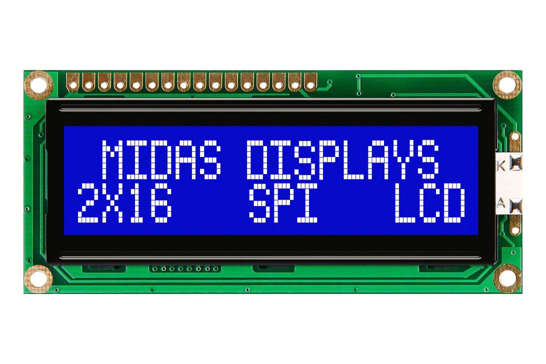 MC21605C6W-BNMLWS-V2 - Midas Displays - Alphanumeric LCD, 16 x 2, White ...