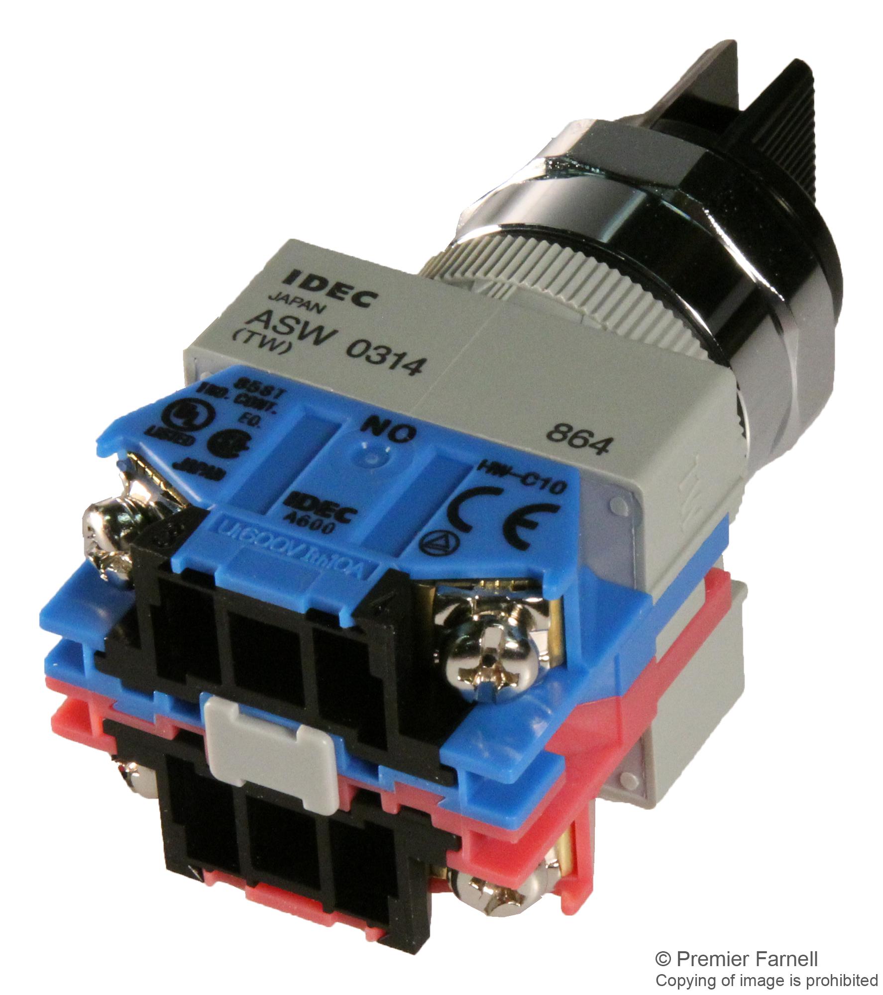 ASW3111-203 - Idec - Rotary Switch, 3 Position, 1 Pole