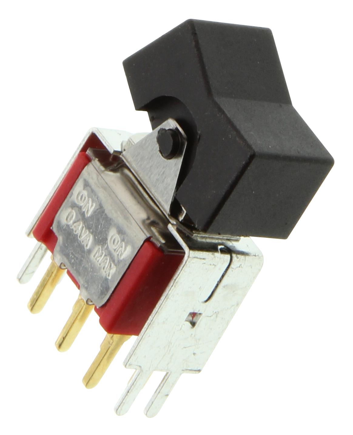 300DP1J1BLK1VS2RE - E-switch - Rocker Switch, On-None-On, DPDT