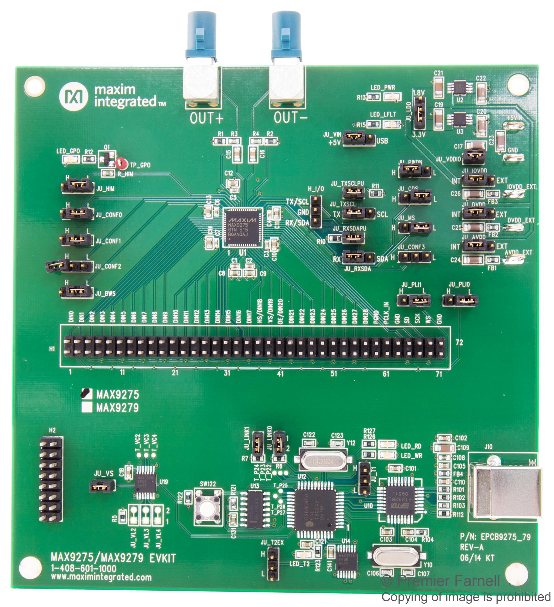 MAX9275COAXEVKIT# - Analog Devices - Evaluation Kit, High Bandwidth ...