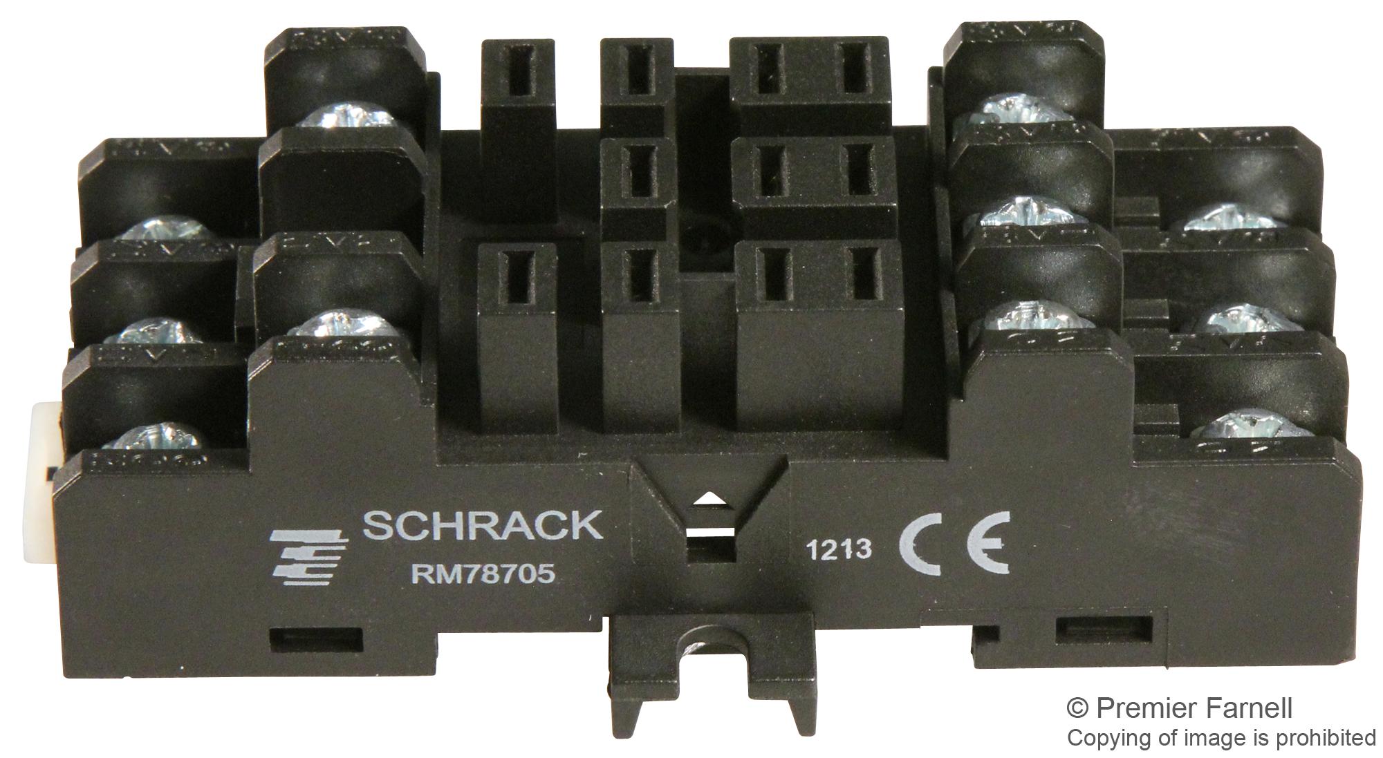 RM78705 - Schrack - Te Connectivity - Relay Socket, DIN Rail, Panel
