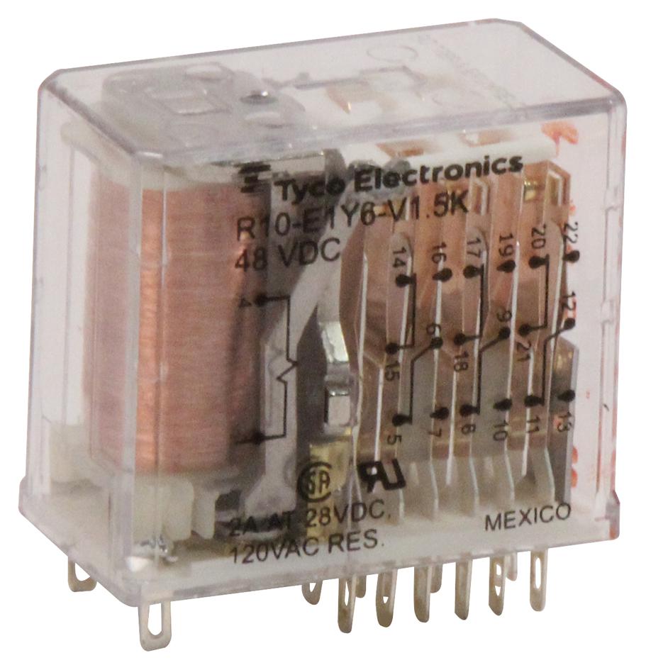 R10-E1Y6-V1.5K - Potter&brumfield - Te Connectivity - Power Relay, 6PDT ...