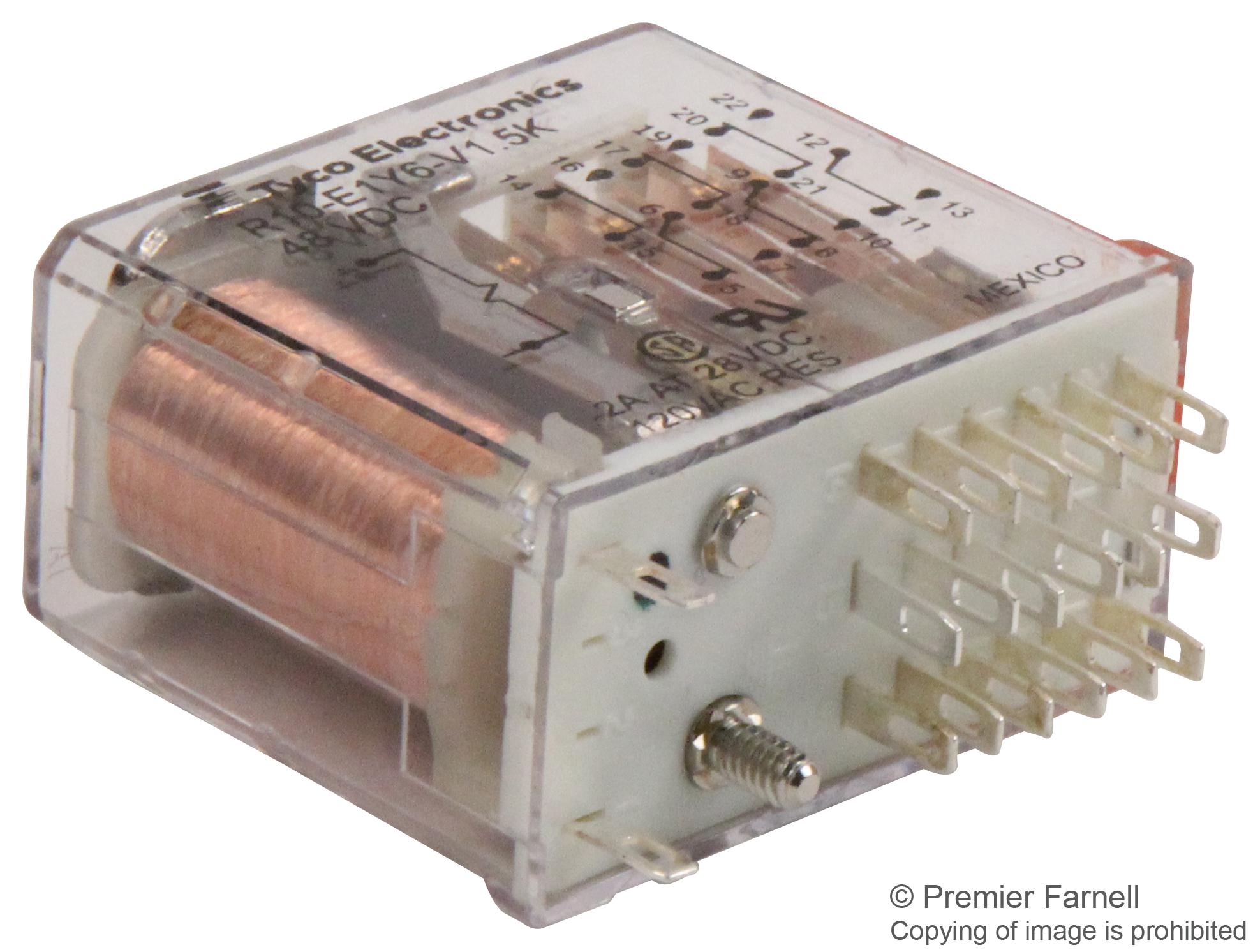 R10-E1Y6-V1.5K - Potter&brumfield - Te Connectivity - Power Relay, 6PDT ...