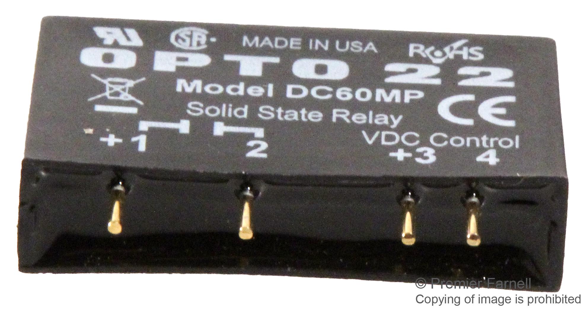 DC60MP - Opto 22 - Solid State Relay, 3 A, 60 VDC