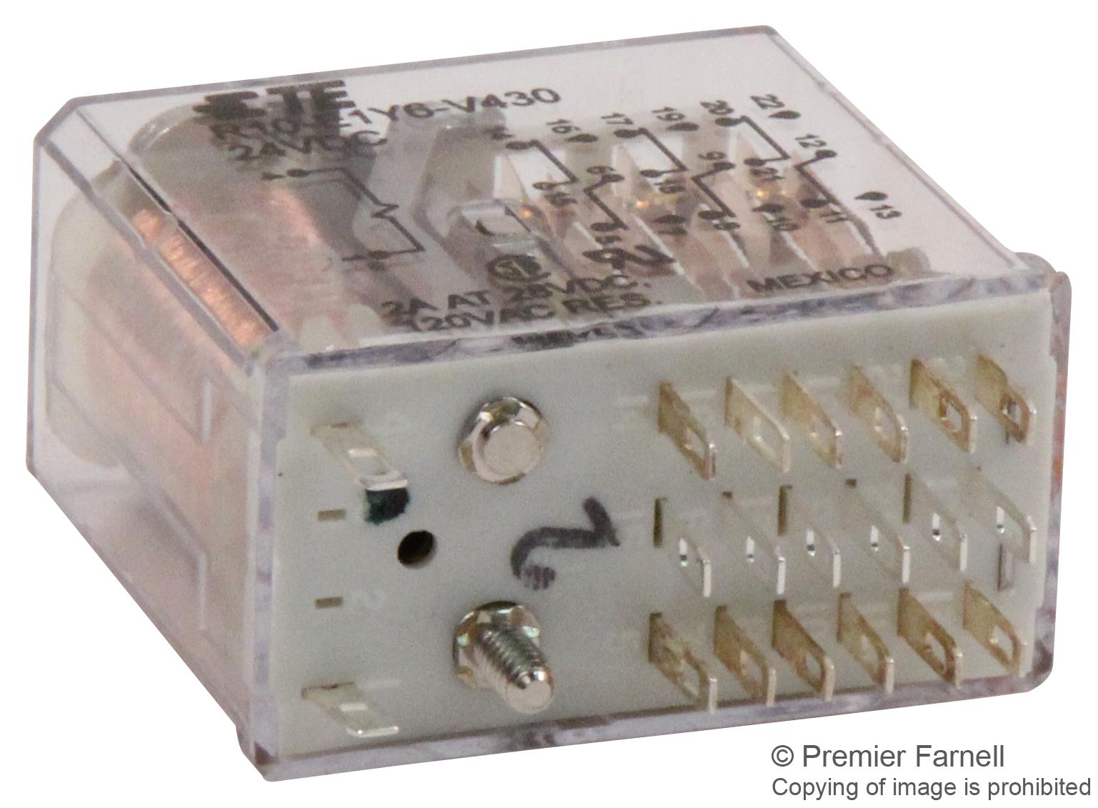 R10-E1Y6-V430 - Potter&brumfield - Te Connectivity - Power Relay, 6PDT ...