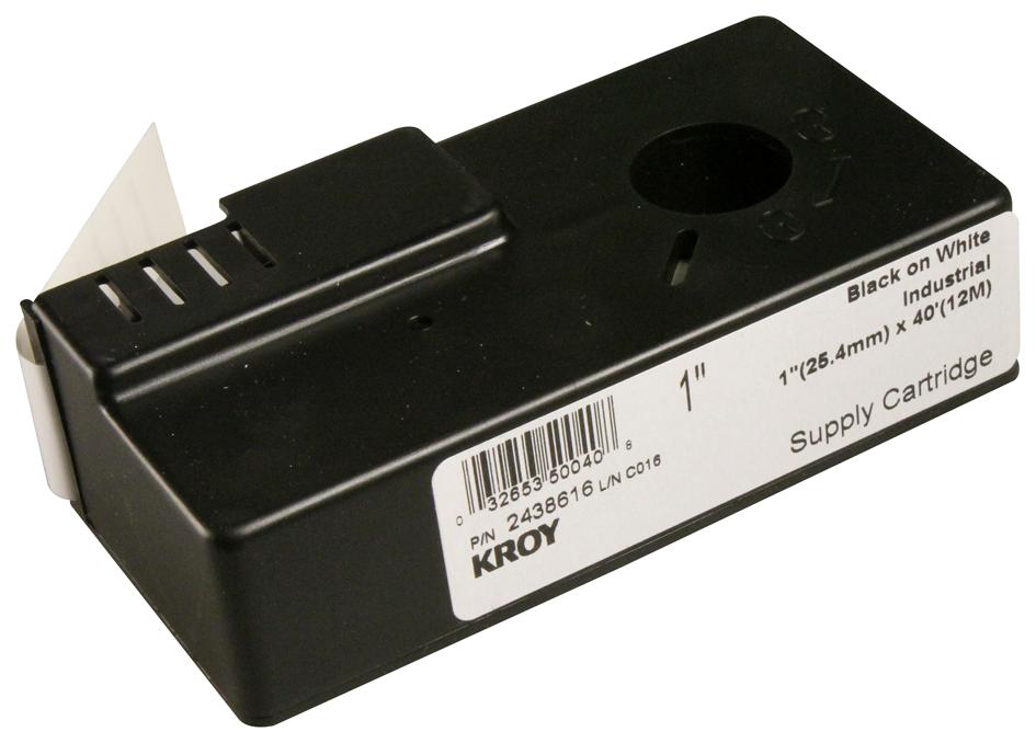 2438616 - Kroy - Label Printer Tape, Self-Adhesive, Black on White