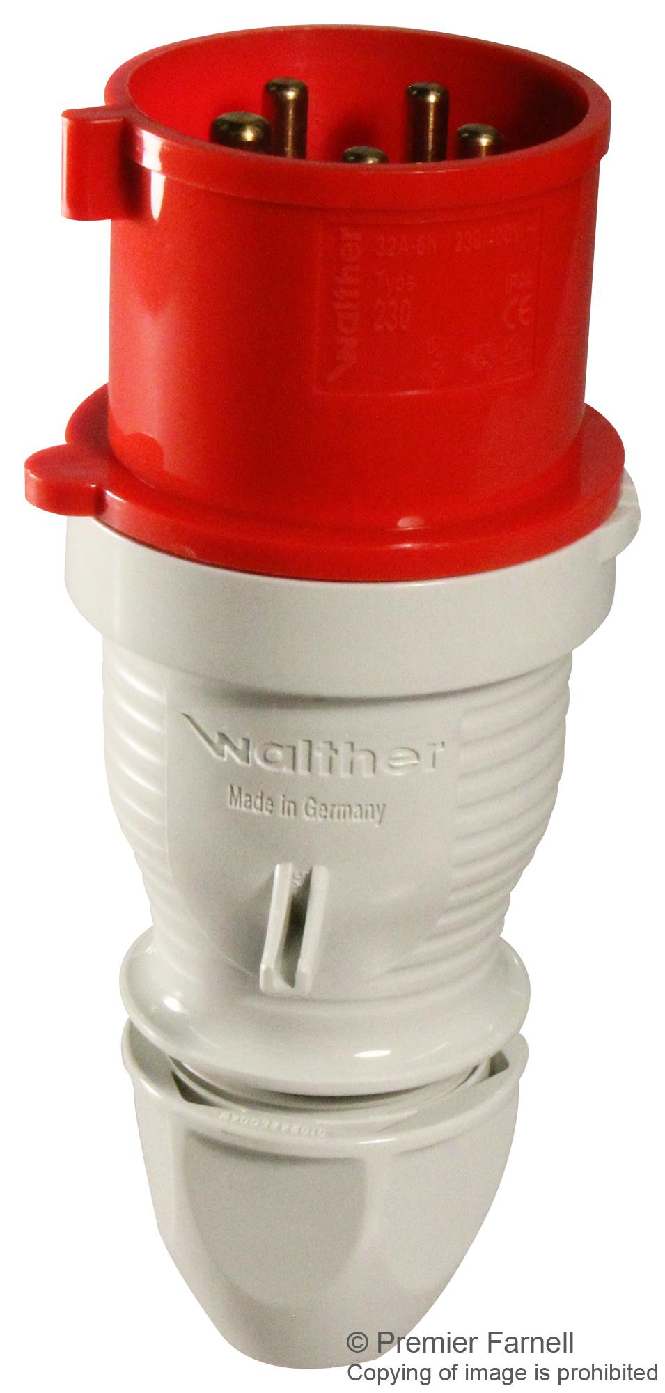 230 - Walther - Power Entry Connector, Cable Sleeve, 32 A