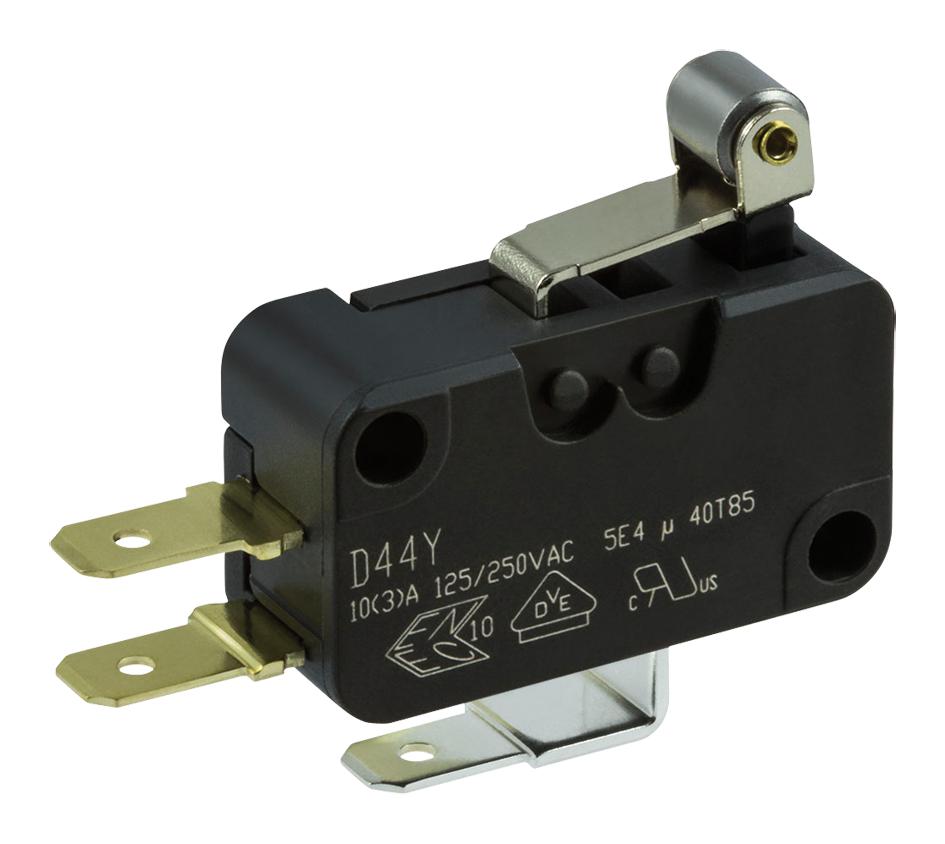 D45-3-V1-RA - Zf - Microswitch, Snap Action, Short Roller Lever