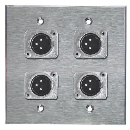 DP-4DMN - Horizon Music - Stainless Steel XLR Wall Plate, Dual Gang ...