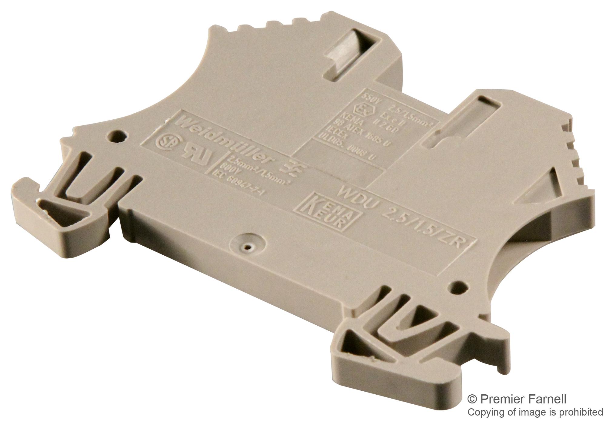102470 WDU2.5ZR - Weidmuller - DIN Rail Mount Terminal Block, Modular ...