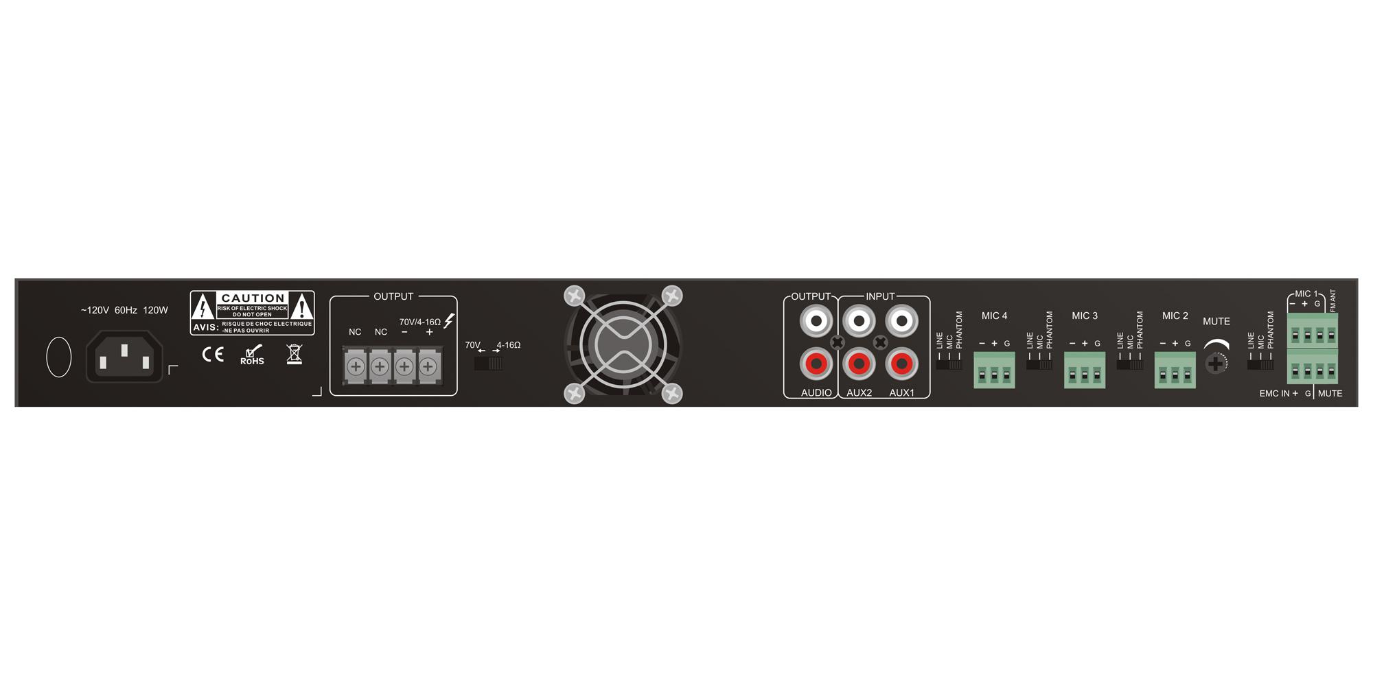 MP009008 - Multicomp Pro - Mixer Amplifier, 80Hz to 16KHz, 60W Class D ...